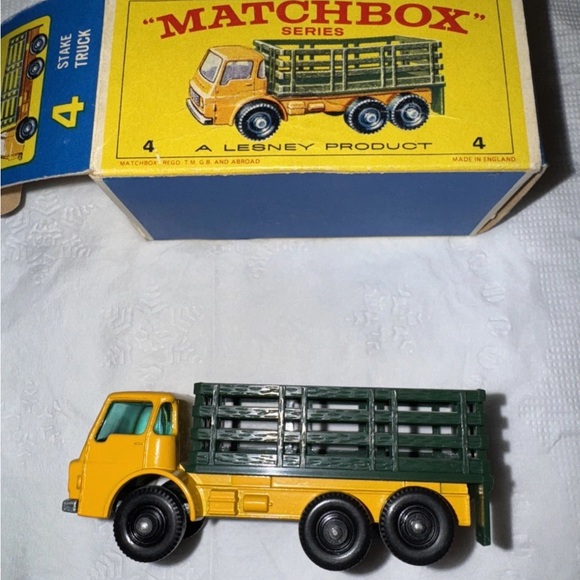 Match | Toys | Vintage Matchbox Yellow And Green Stake Truck Toy | Poshmark